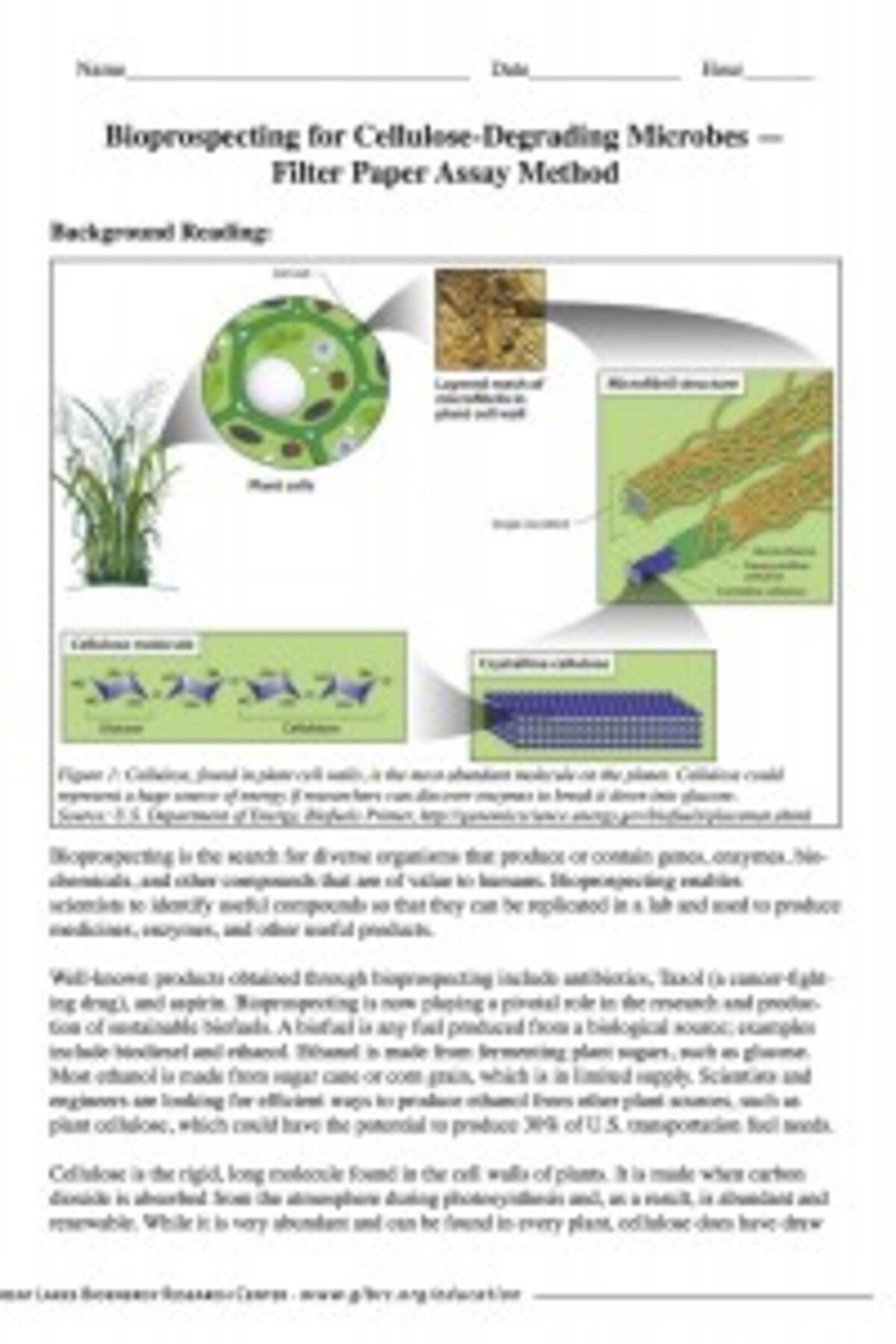 Bioprospecting - Filter Paper Assay Package | Great Lakes Bioenergy ...