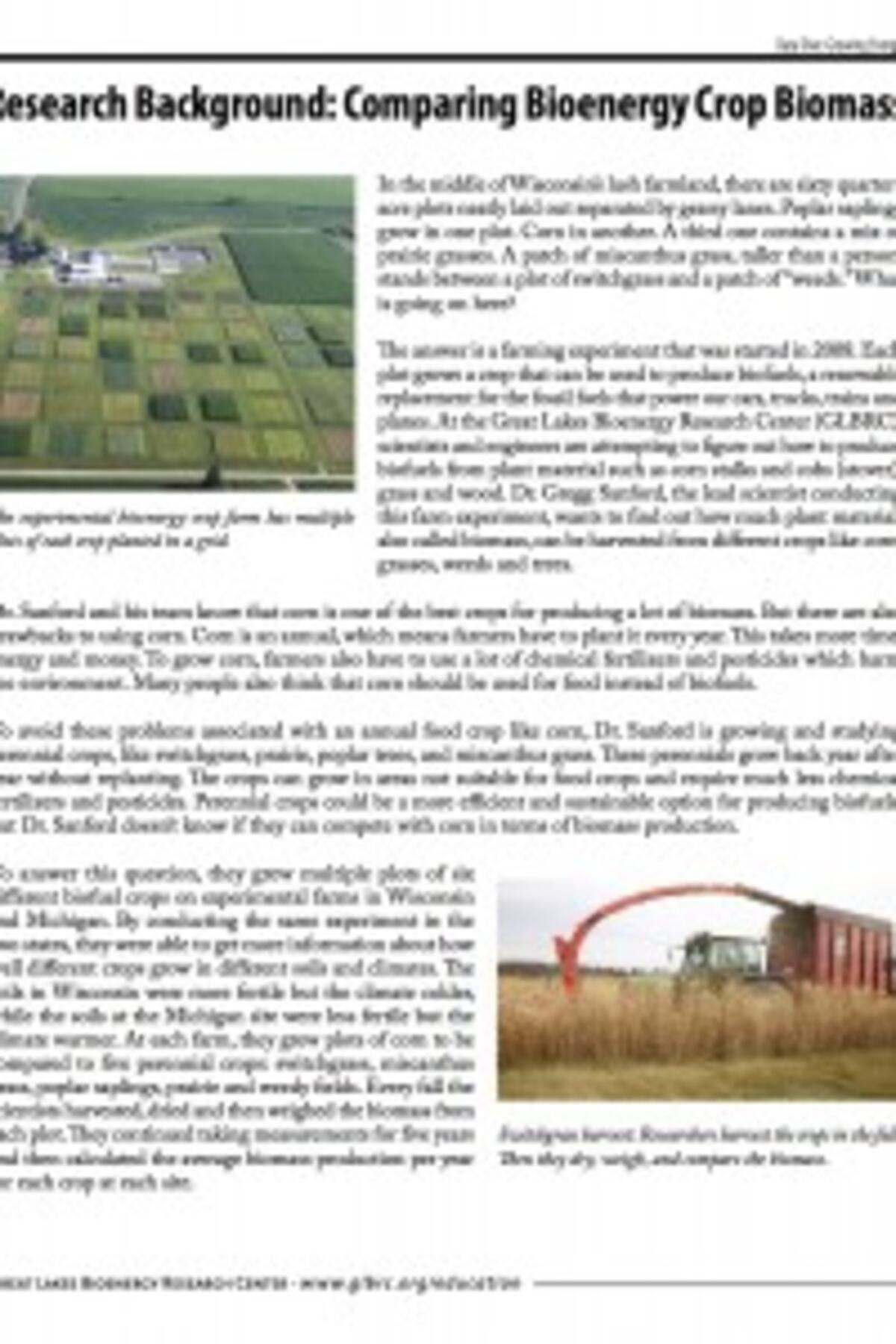 Growing Energy Data Dive Package | Great Lakes Bioenergy Research Center